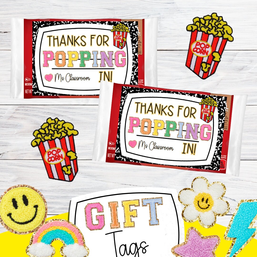 Meet the Teacher | Thanks for Popping in Gift Tag - Editable | Popcorn ...
