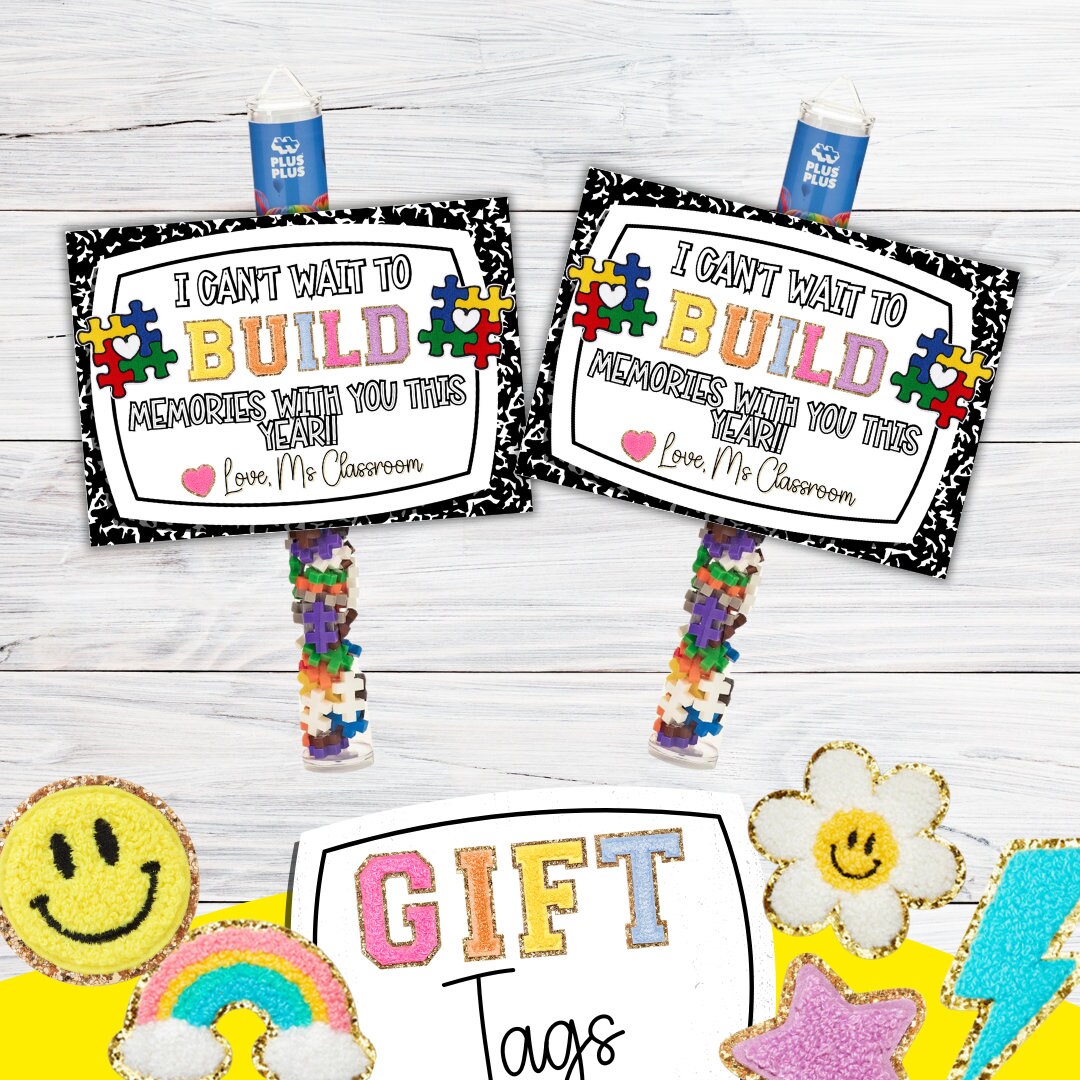 Building Blocks Puzzle Toy Back to School Gift Tag Editable - Etsy