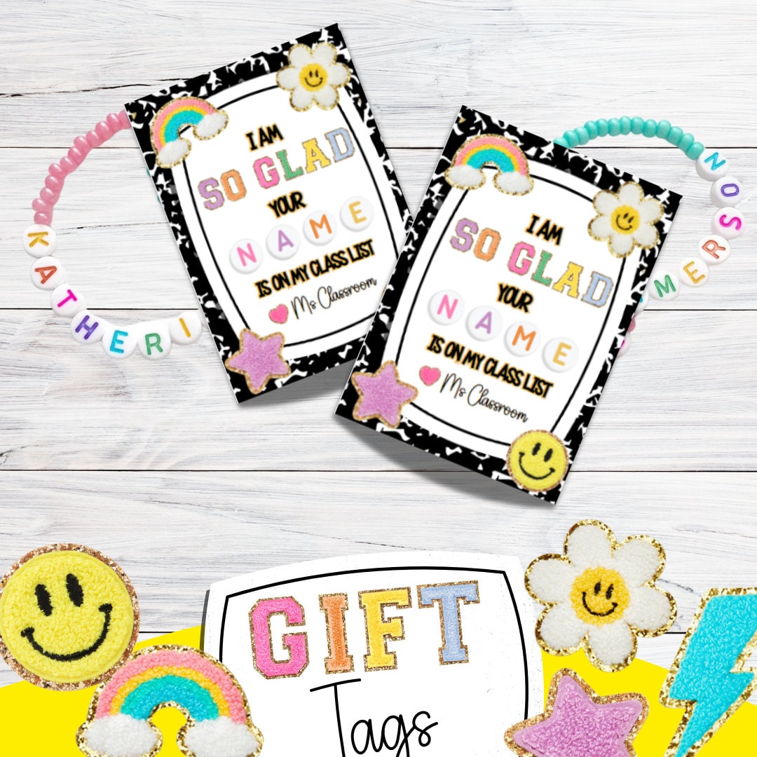 Back to School - Editable Gift Tag for Bracelets | Composition Notebook ...