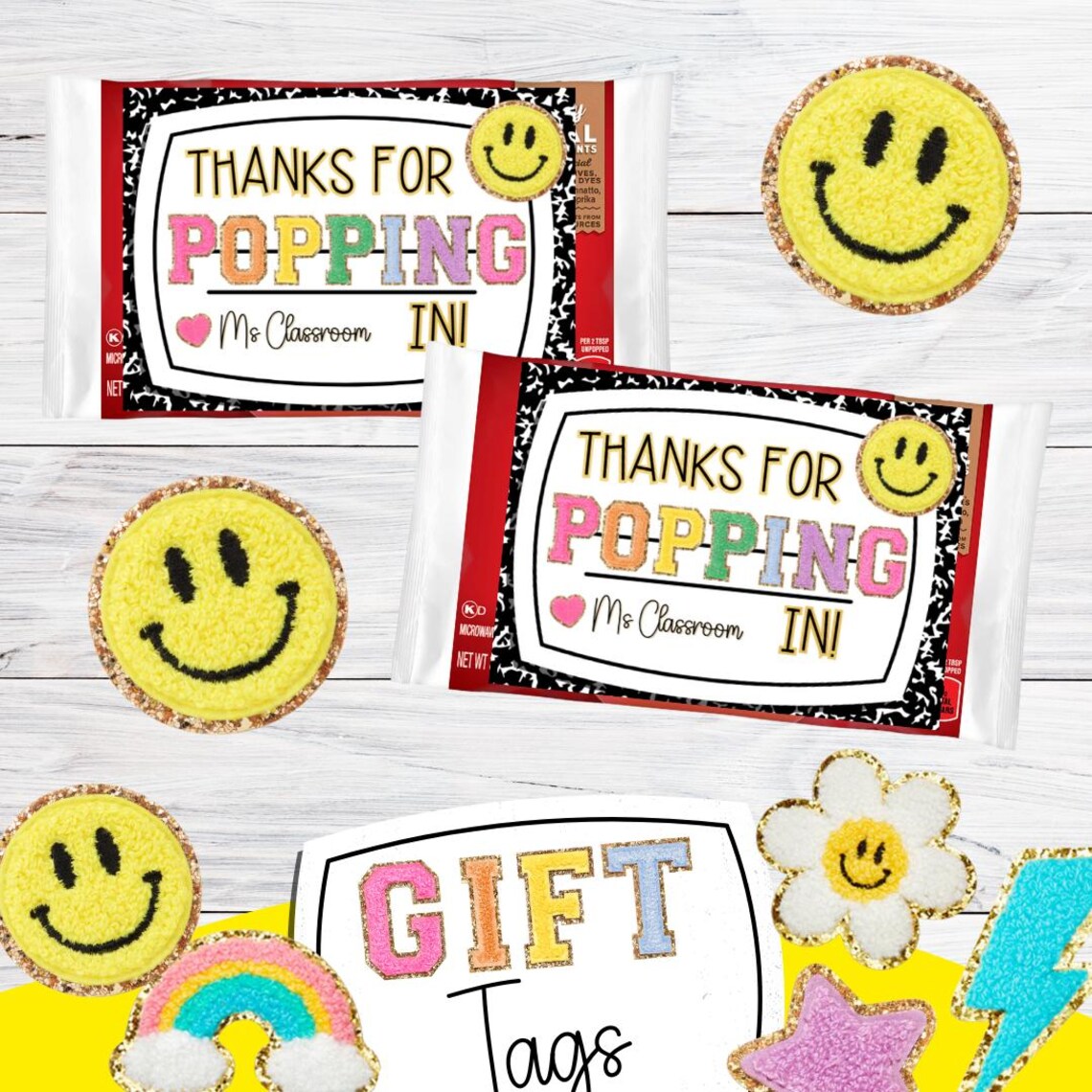 Meet the Teacher | Thanks for Popping in Gift Tag - Editable | Smiley ...