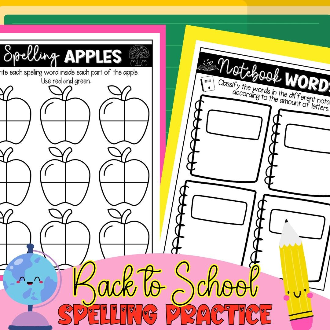 Back to School Spelling Practice Worksheets | 8 Fun & Engaging ...