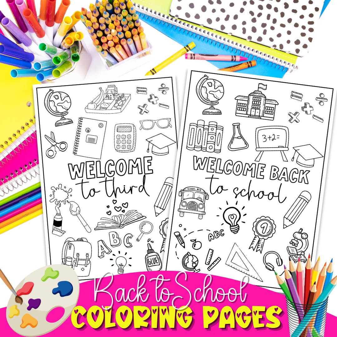 Back to School- 20 Coloring Pages - Etsy