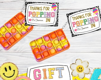 Editable Back to School Favor Tag Thanks for Popping by Gift Tags Meet ...