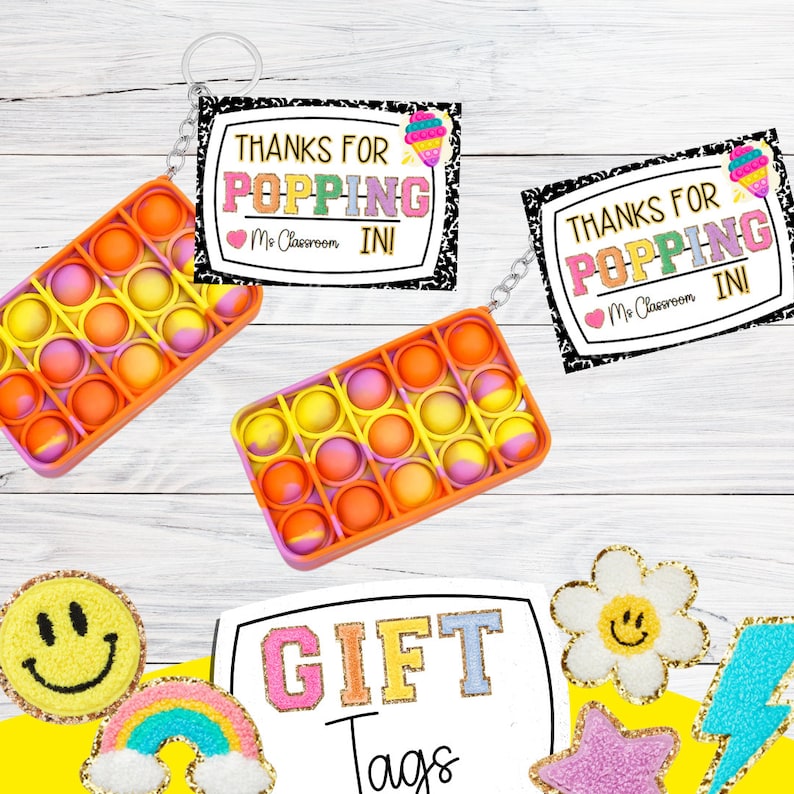 Meet the Teacher | Thanks for Popping in Gift Tag - Editable | Pop It ...