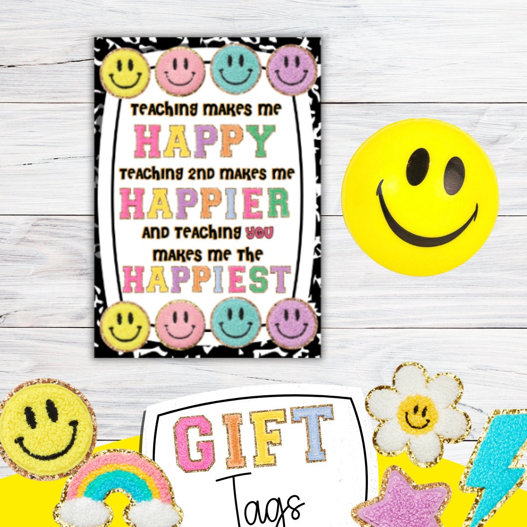 Back to School - Meet the Teacher Gift Tag | Smiley Faces, Composition ...
