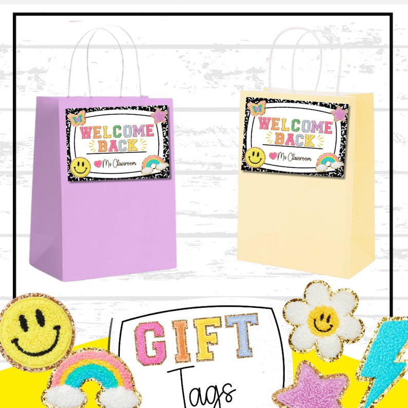 Welcome Back to School - Gift Tag- Varsity Patches, Composition ...