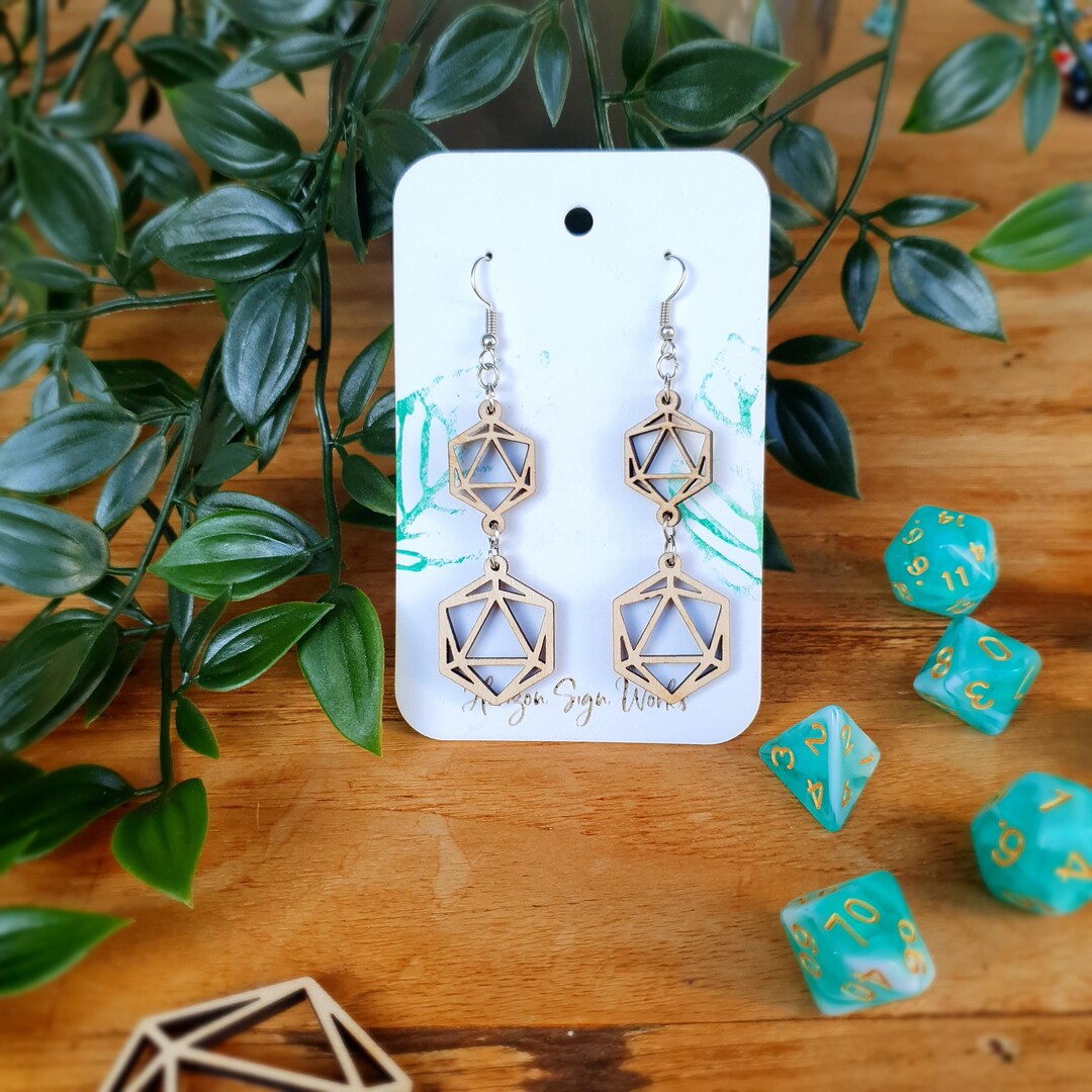 Wooden Earrings Dnd - Dungeons and Dragons - Dungeon Master - D&D - RPG ...