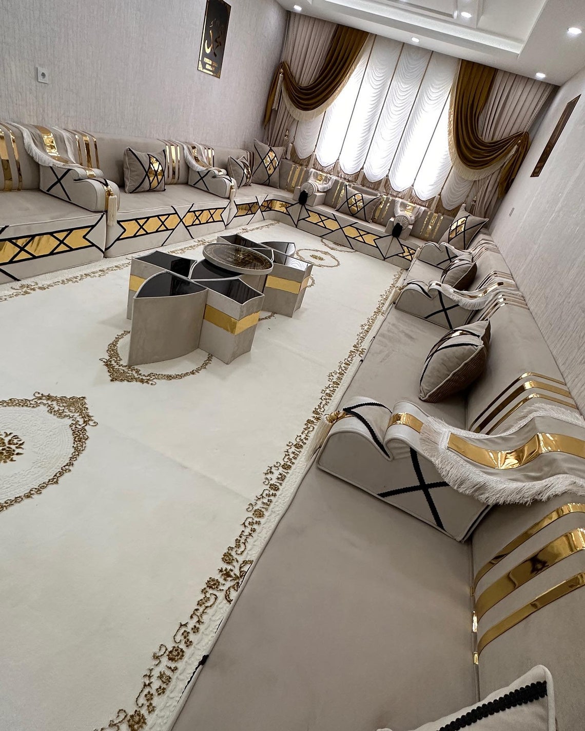 Custom Size Floor Sofa, Arabian Sofa Set, Moroccan Sofa Set, Arabic ...