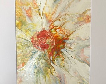 Ethereal Acrylic Pour Painting Original Abstract With Blues, Greens ...