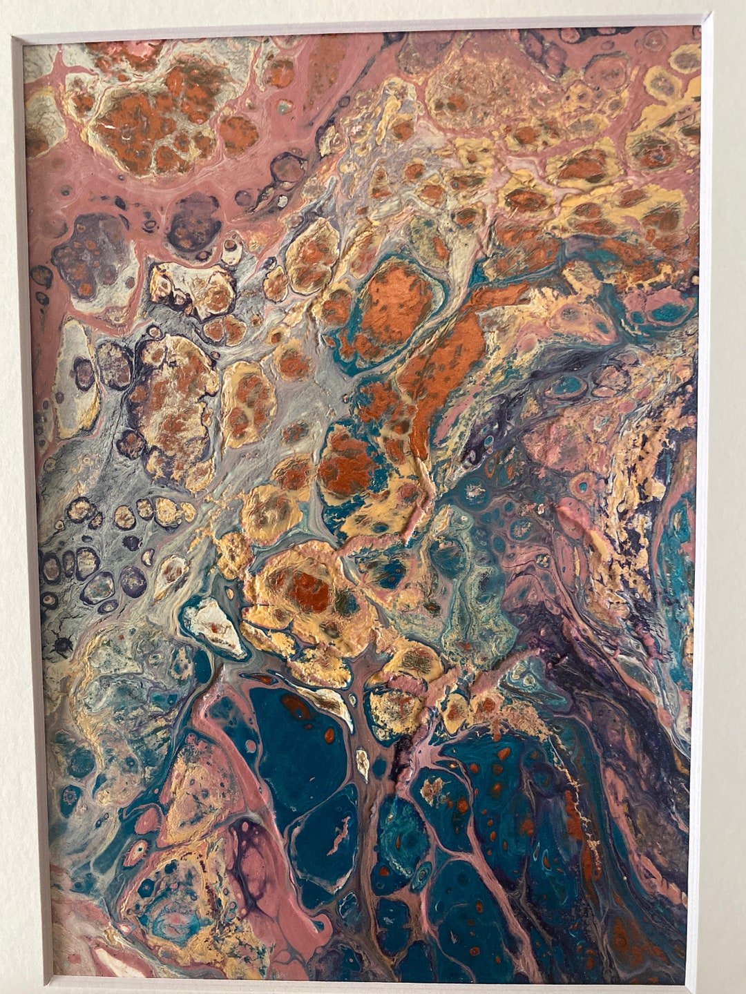 Acrylic Pour Painting Original Fluid Abstract Art Featuring Pinks ...