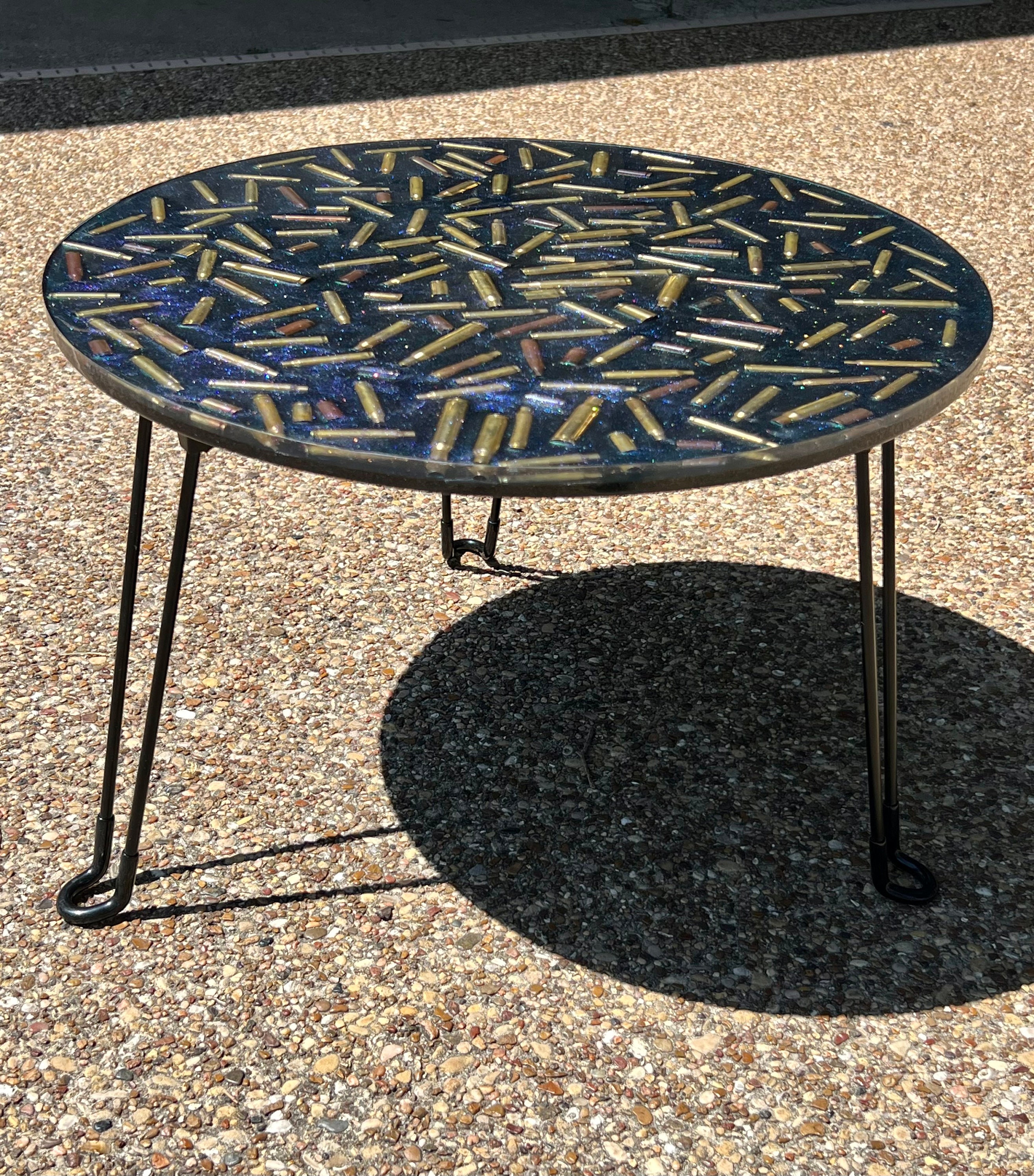 20" Round Brass Casings Table - Etsy