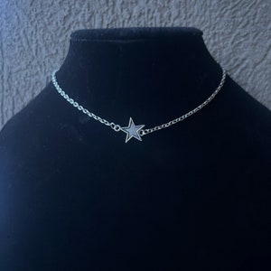 Silver Star Necklace Y2K Rockstar Grunge - Etsy