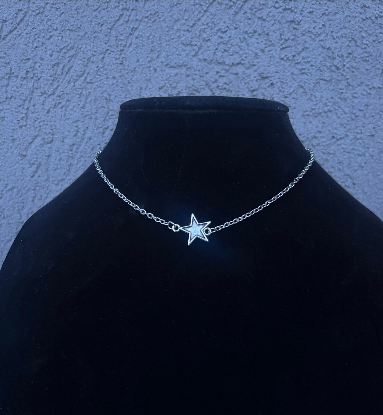 Silver Star Necklace Y2K Rockstar Grunge - Etsy