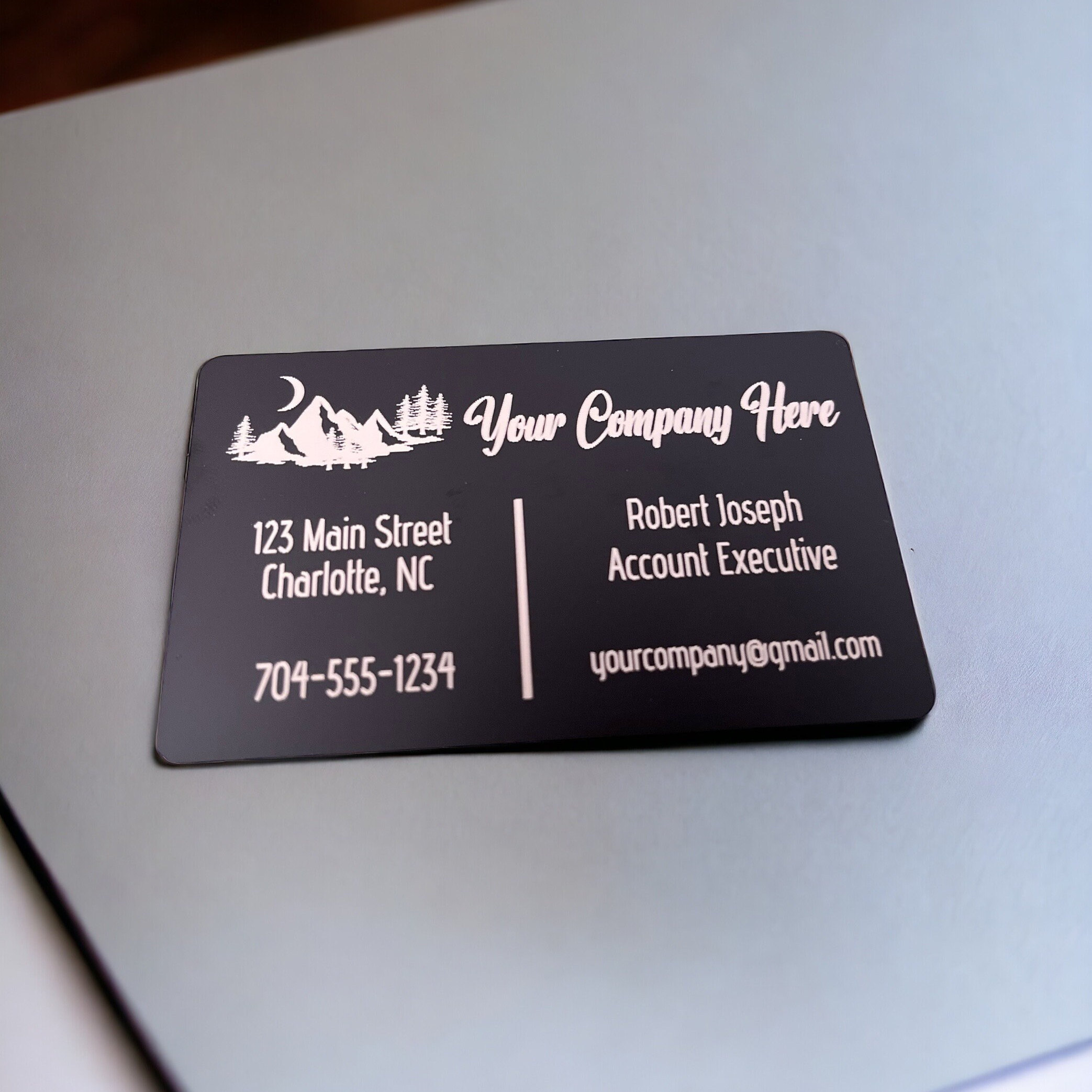 Custom Sleek Aluminum Business Cards With QR Code Laser Engraved Metal ...