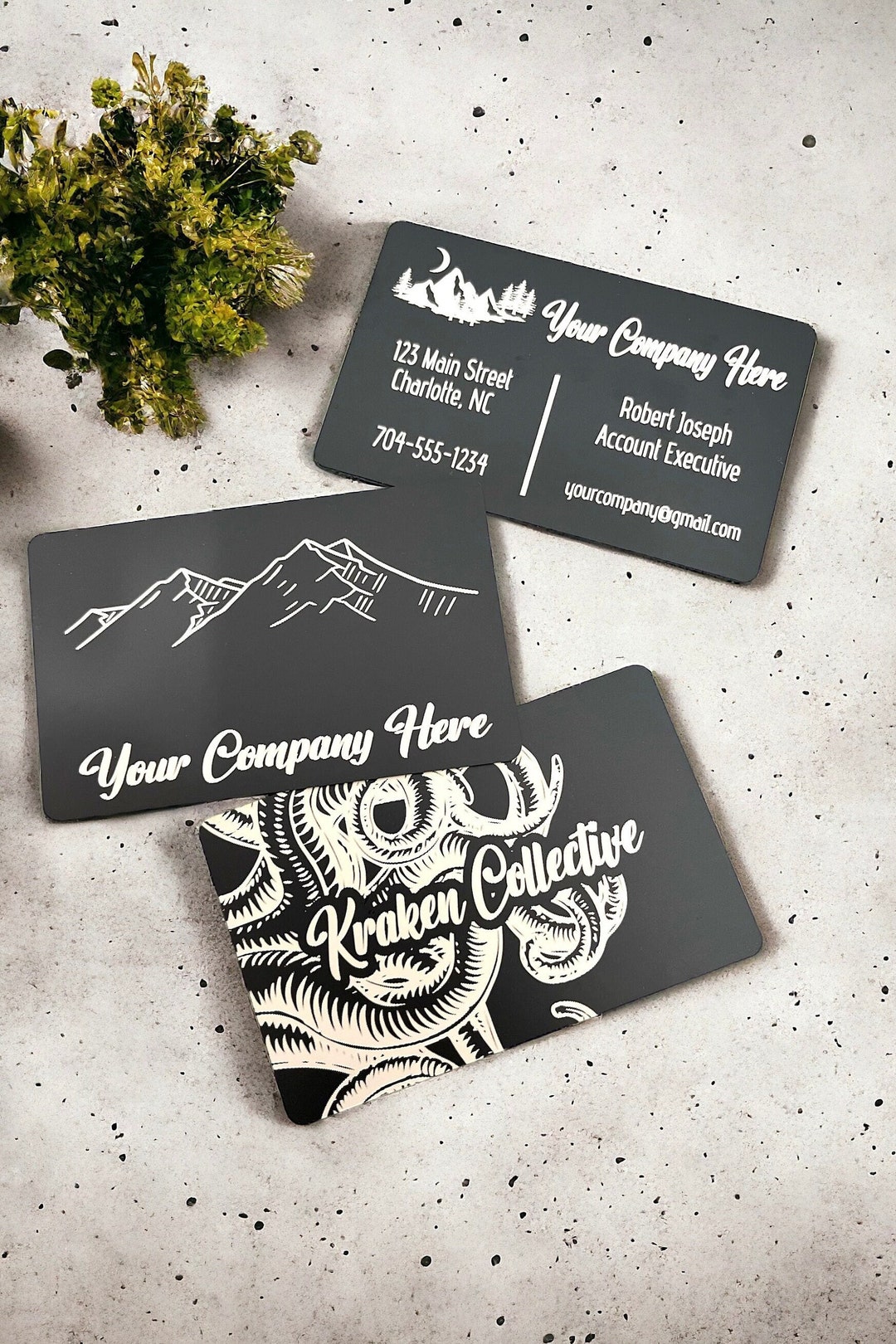 Custom Aluminum Business Cards With QR Code Laser Engraved Metal Cards ...