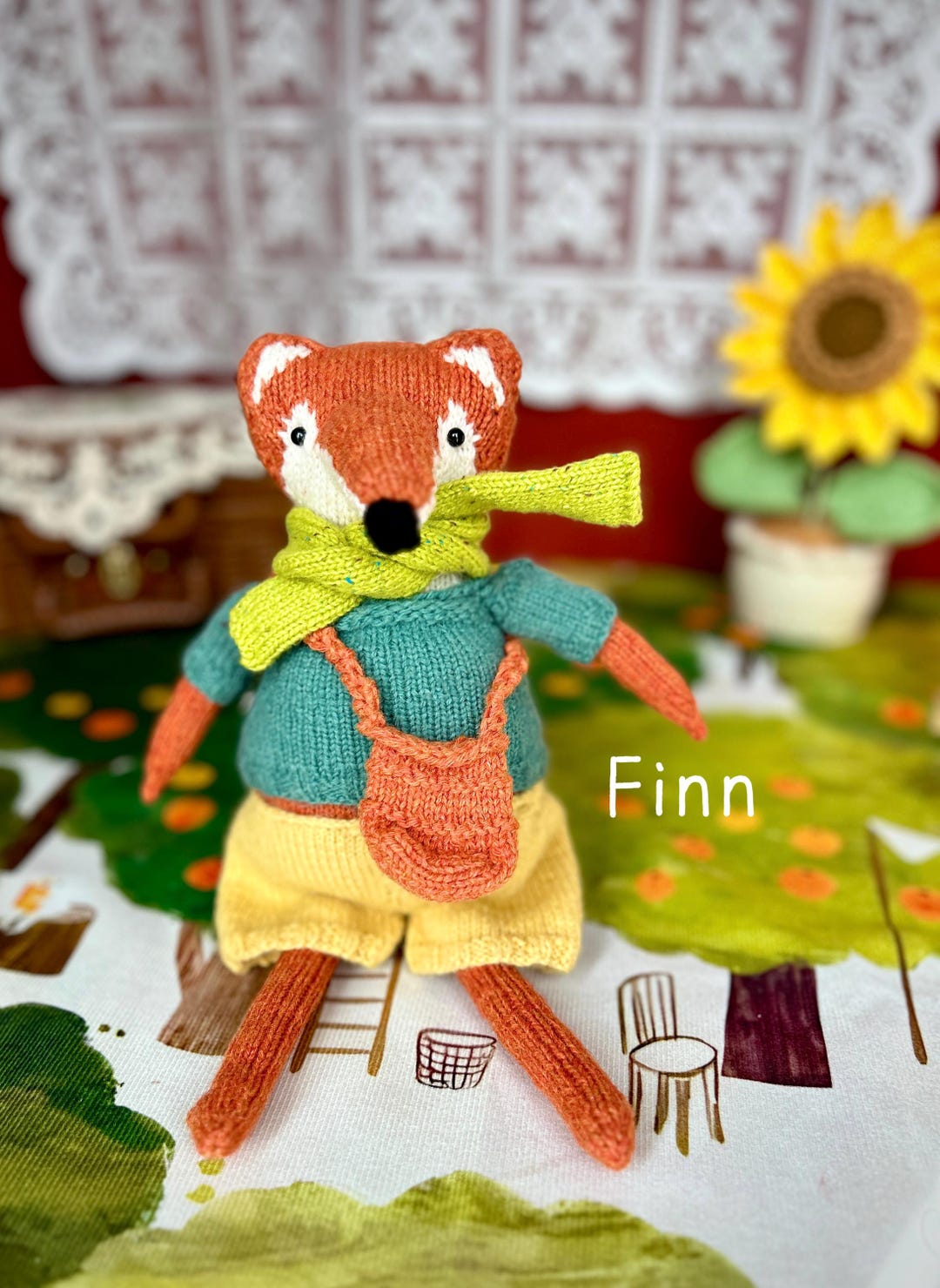 Handmade Knitted Fox Plush Toy - Waldorf Inspired Woodland Animal Doll ...