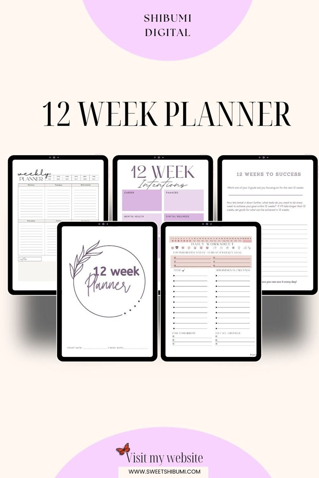 12 Week Year Printable Planner - Etsy