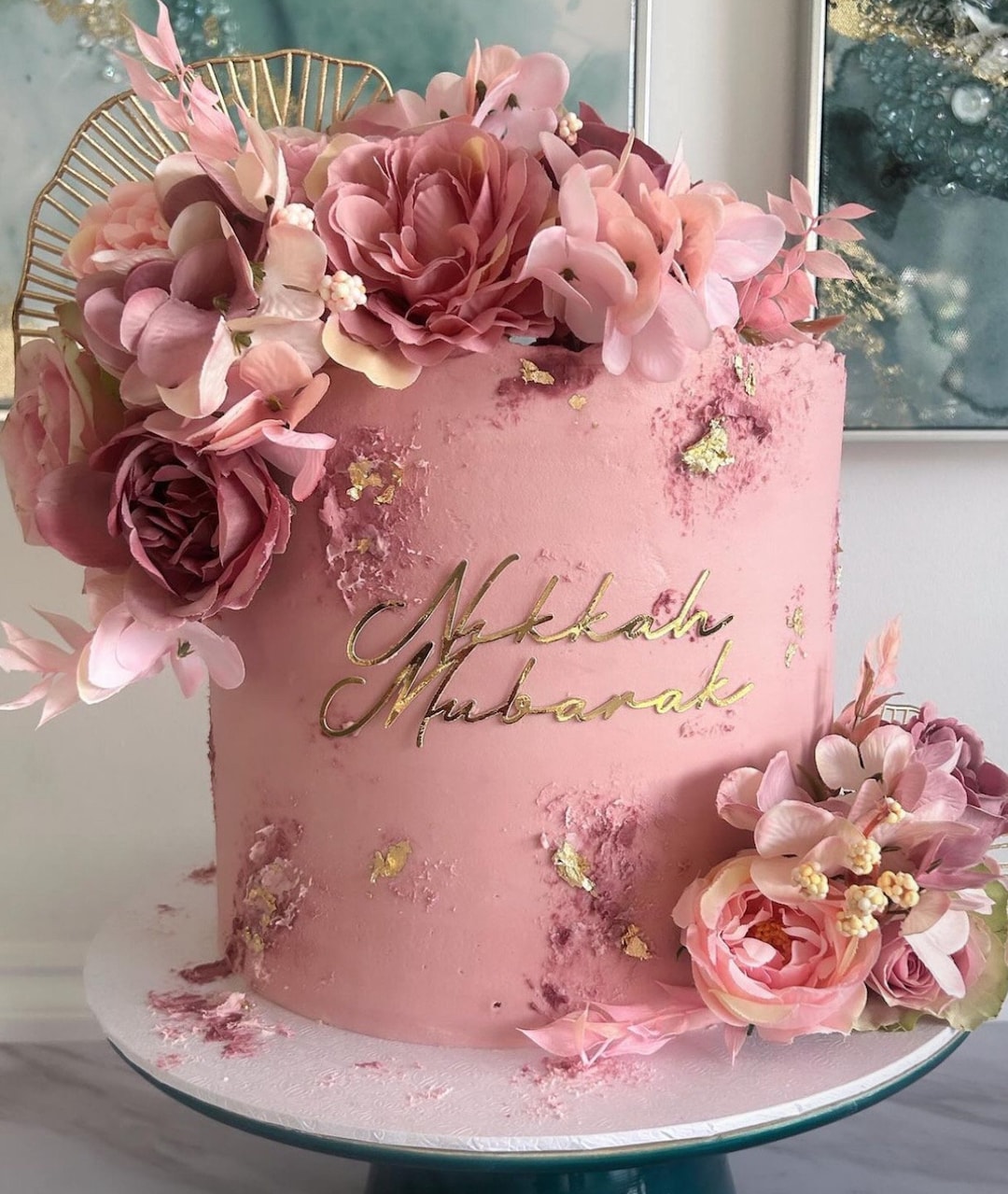 Nikkah Mubarak Cake Name Charm, Nikkah Glitter Mirror Cake Charm ...