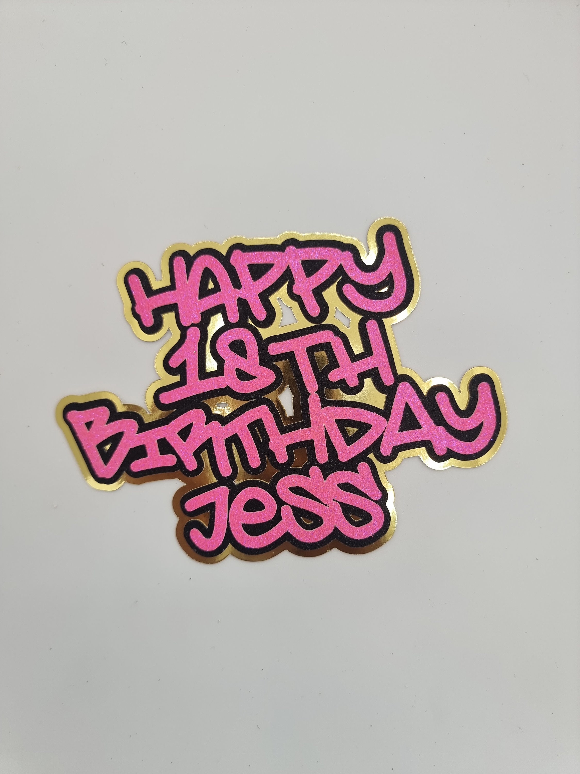 90s Theme Cake Topper, Personalised 90s Old School Graffiti Cake Charm ...