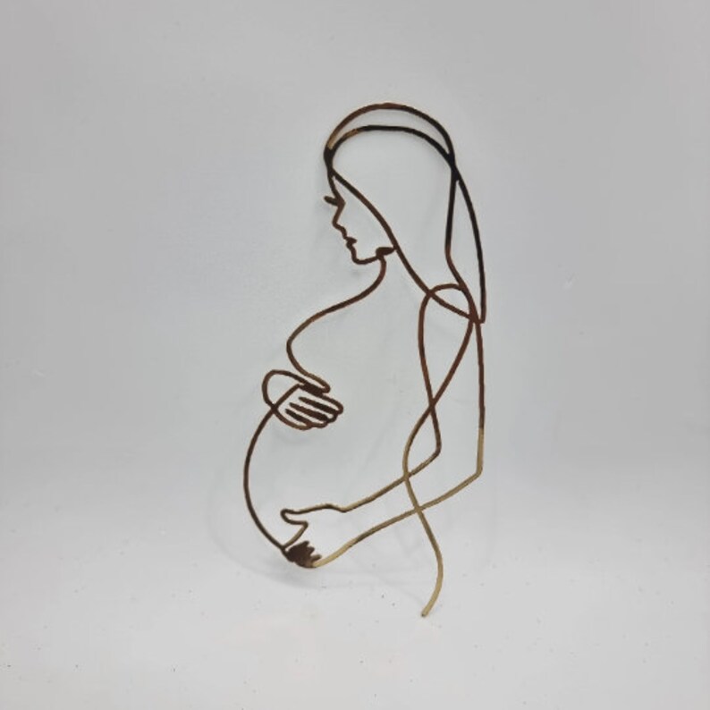 Line Art Pregnant Lady Cake Topper Charm, Abstract Line Art Cake Topper ...
