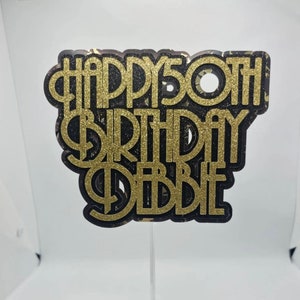 Great Gatsby Theme Cake Topper, Gatsby Cake Charm, Personalised Glitter ...
