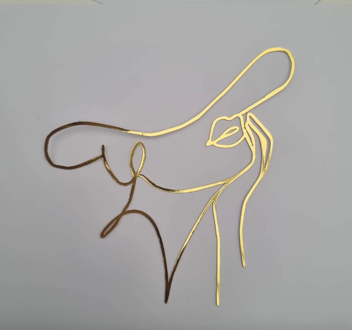 Line Art Face Cake Topper Charm, Abstract Line Art Cake Topper, Woman ...