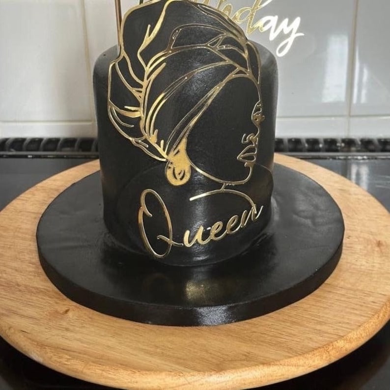 Line Art Face Cake Topper Charm Name Set, Abstract Line Art Cake Topper ...