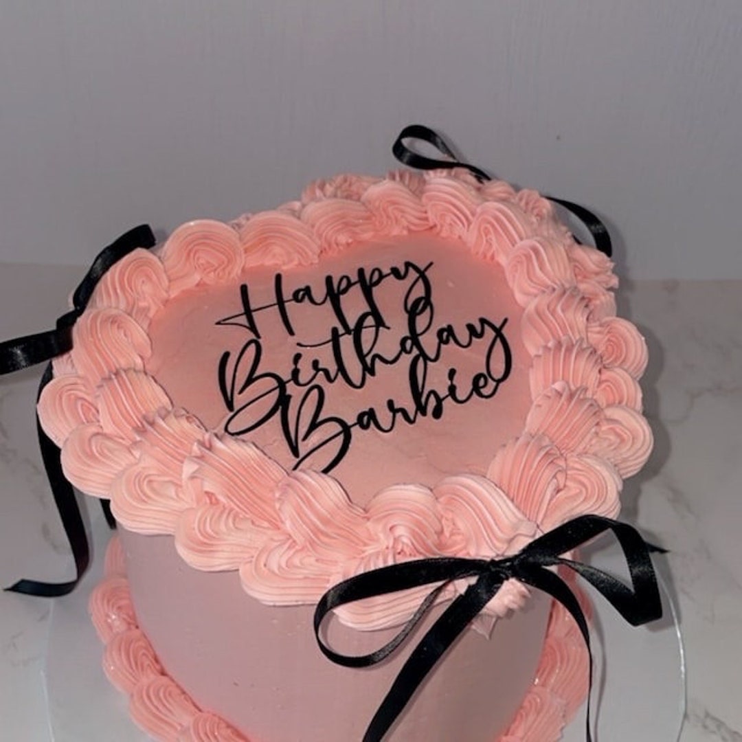 Personalised Cake Name Charm, Custom Glitter Mirror Cake Charm, Happy ...