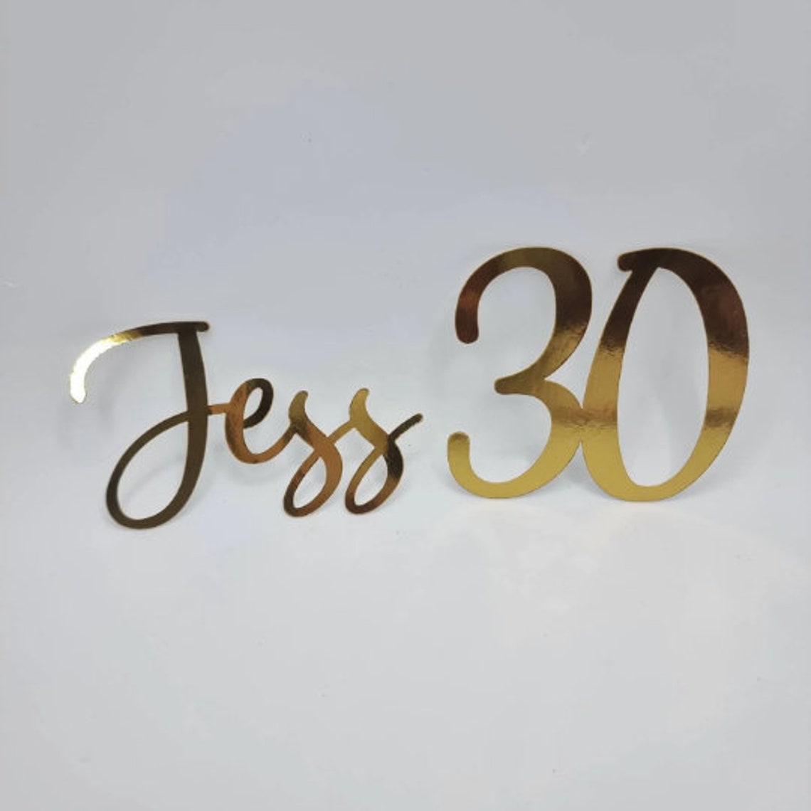 Personalised Cake Name Age Charm Topper Set, Custom Glitter Mirror Cake ...