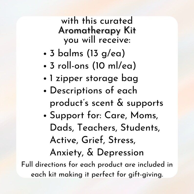 Stress Gift Box Aromatherapy Kit 3 Balms & 3 Roll-ons Essential Oil ...