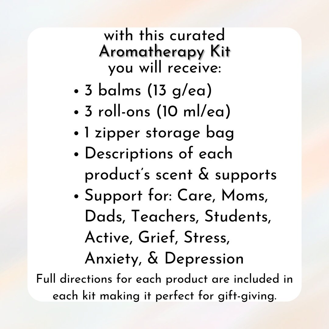 Stress Gift Box Aromatherapy Kit 3 Balms & 3 Roll-ons Essential Oil ...