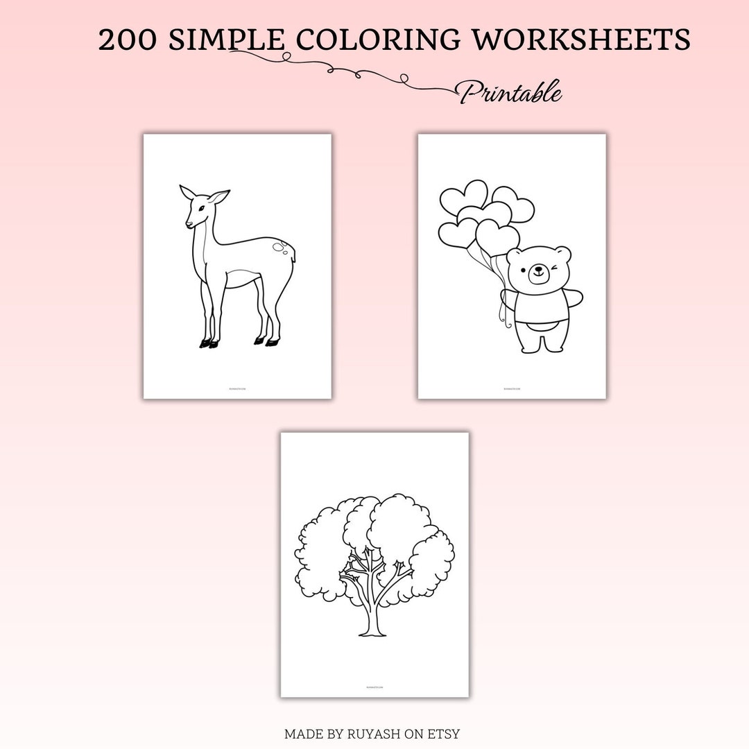 200 Simple Coloring Worksheets, Educational Coloring Worksheets ...