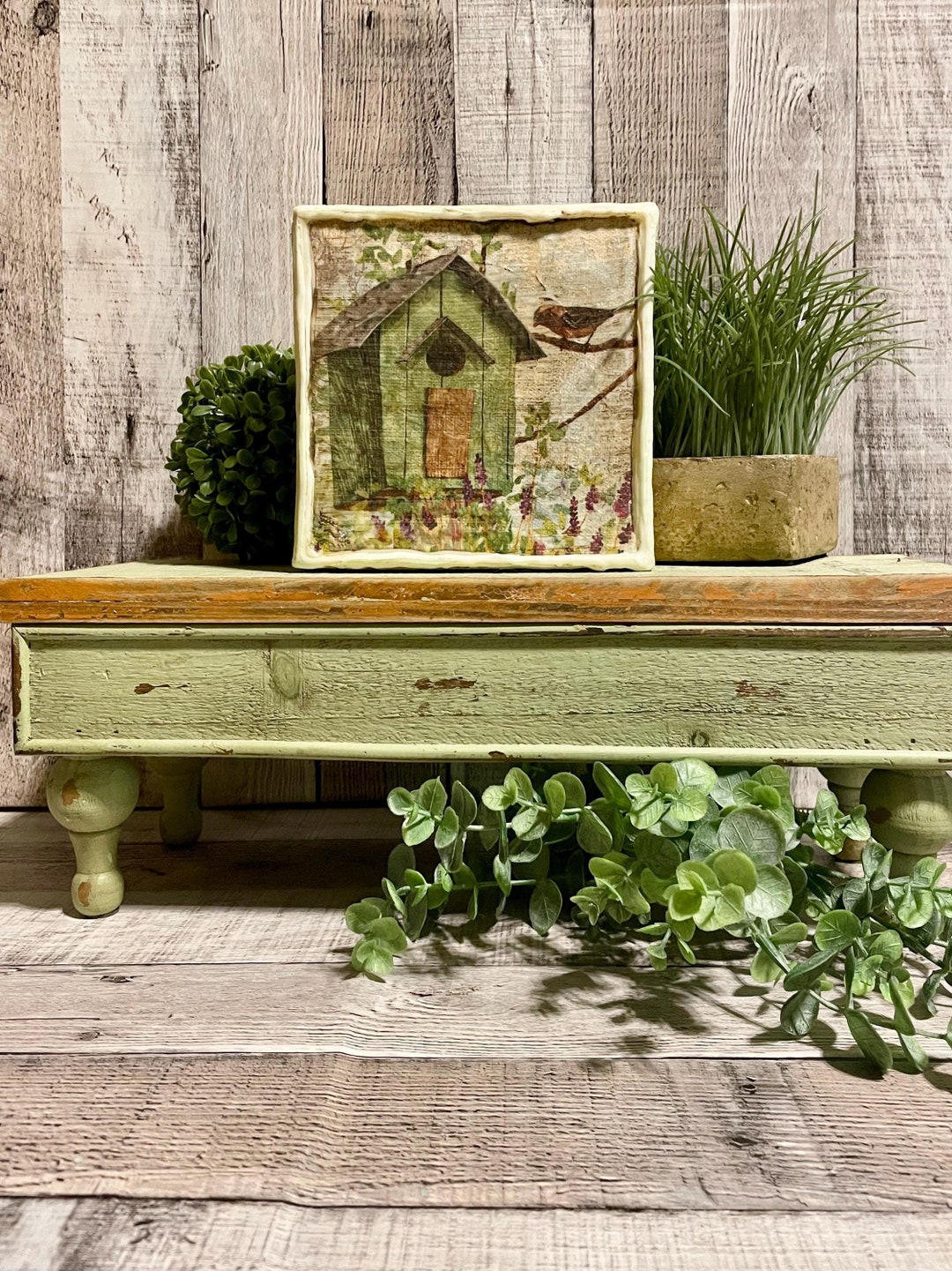 Cottage Farmhouse Spring Tiered Tray Decor Sign, Vintage Style ...