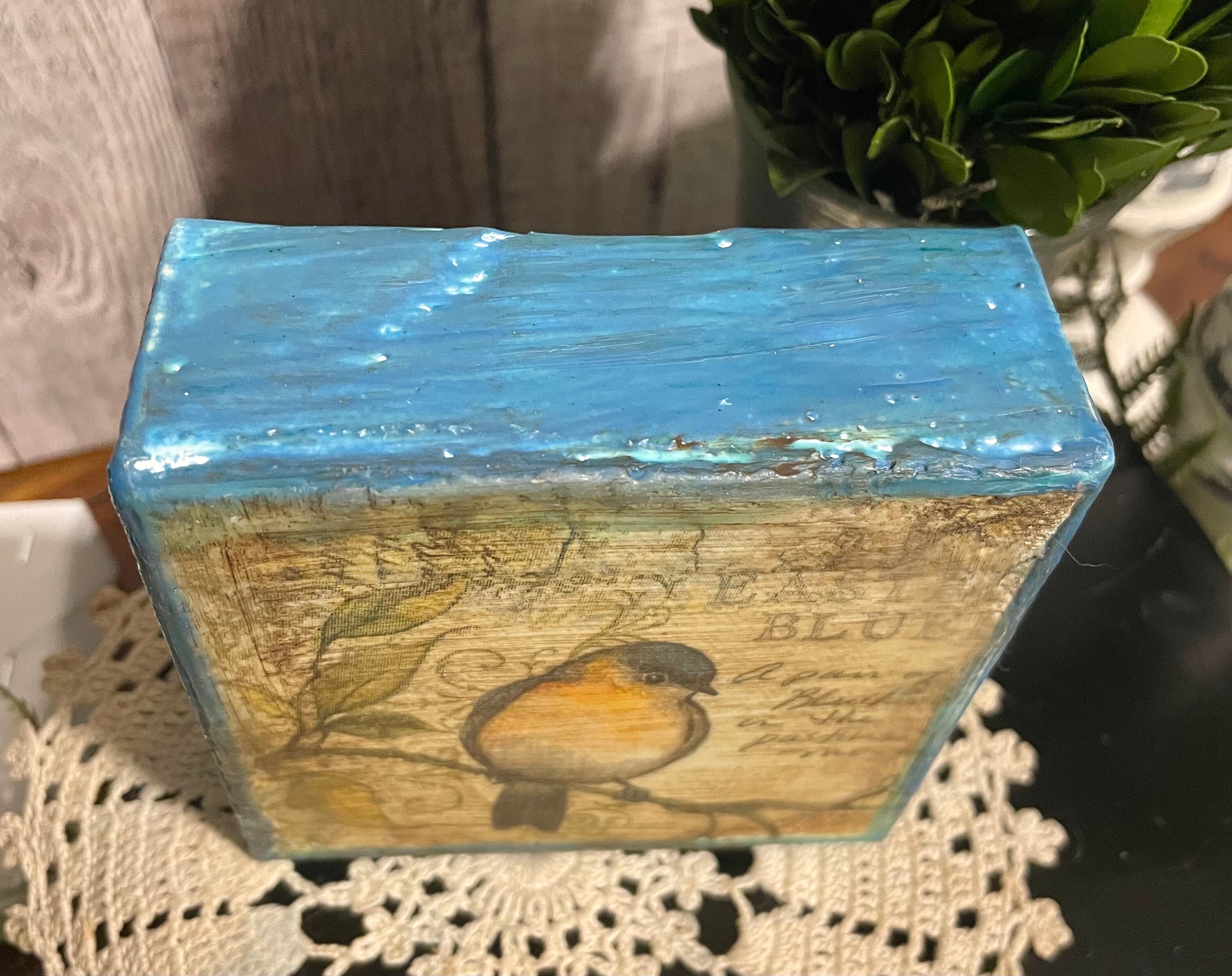 Tiered Tray Decor, Vintage Bluebird Cottage Sign, Primitive Farmhouse ...