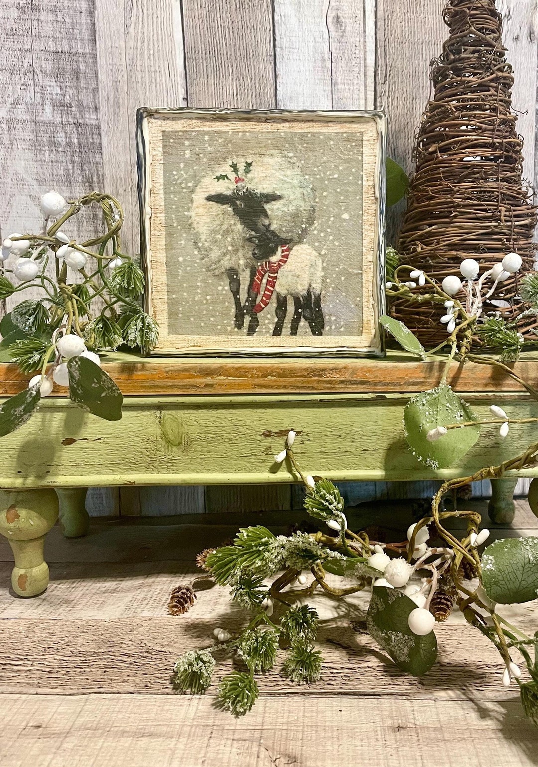 Christmas Decorating Sheep Farm Home Decore, Holiday Home Decore Tiered ...