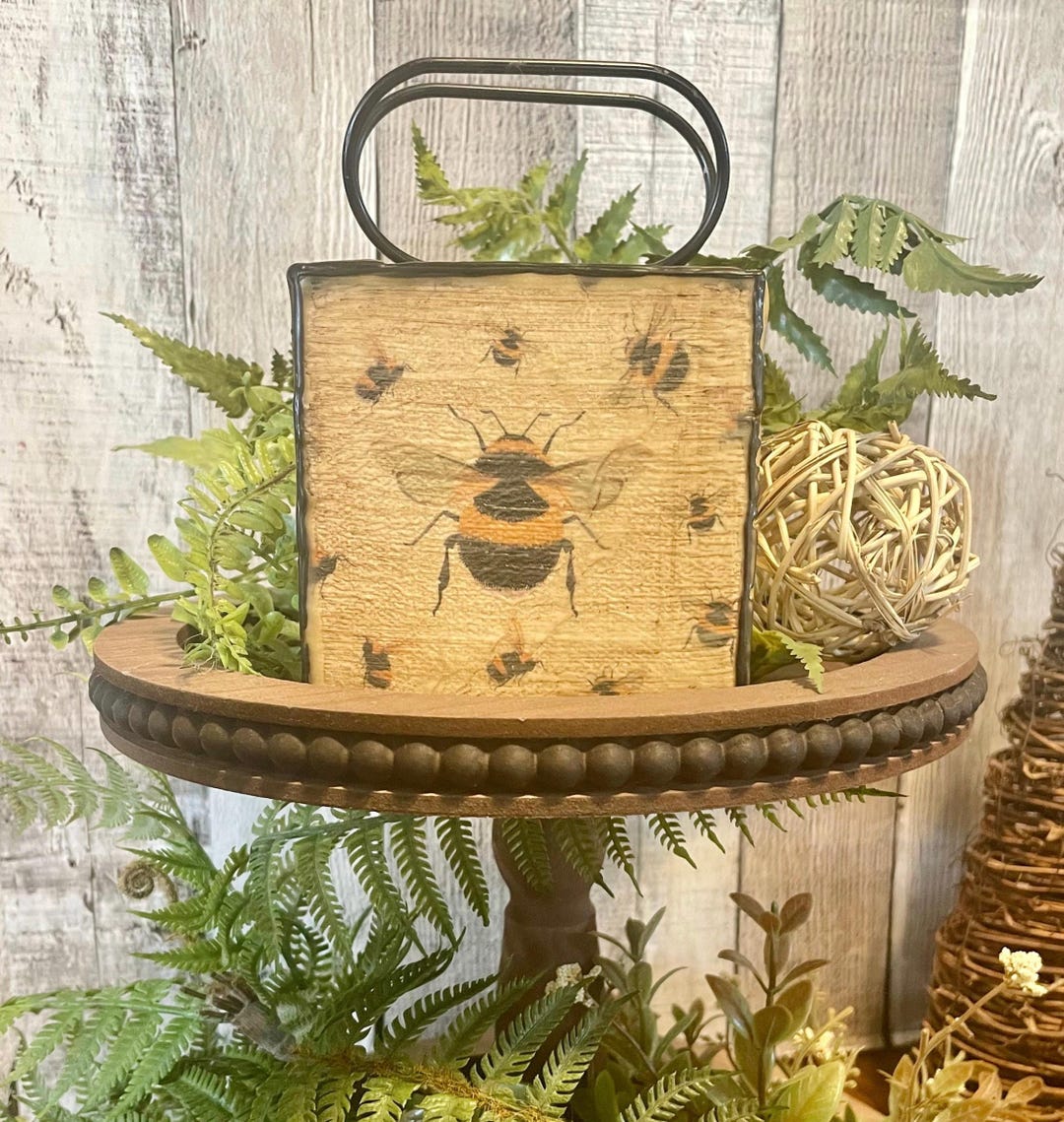 Honey Bee Summer Tiered Tray Decor, Rustic Home Decore, Farmhouse ...