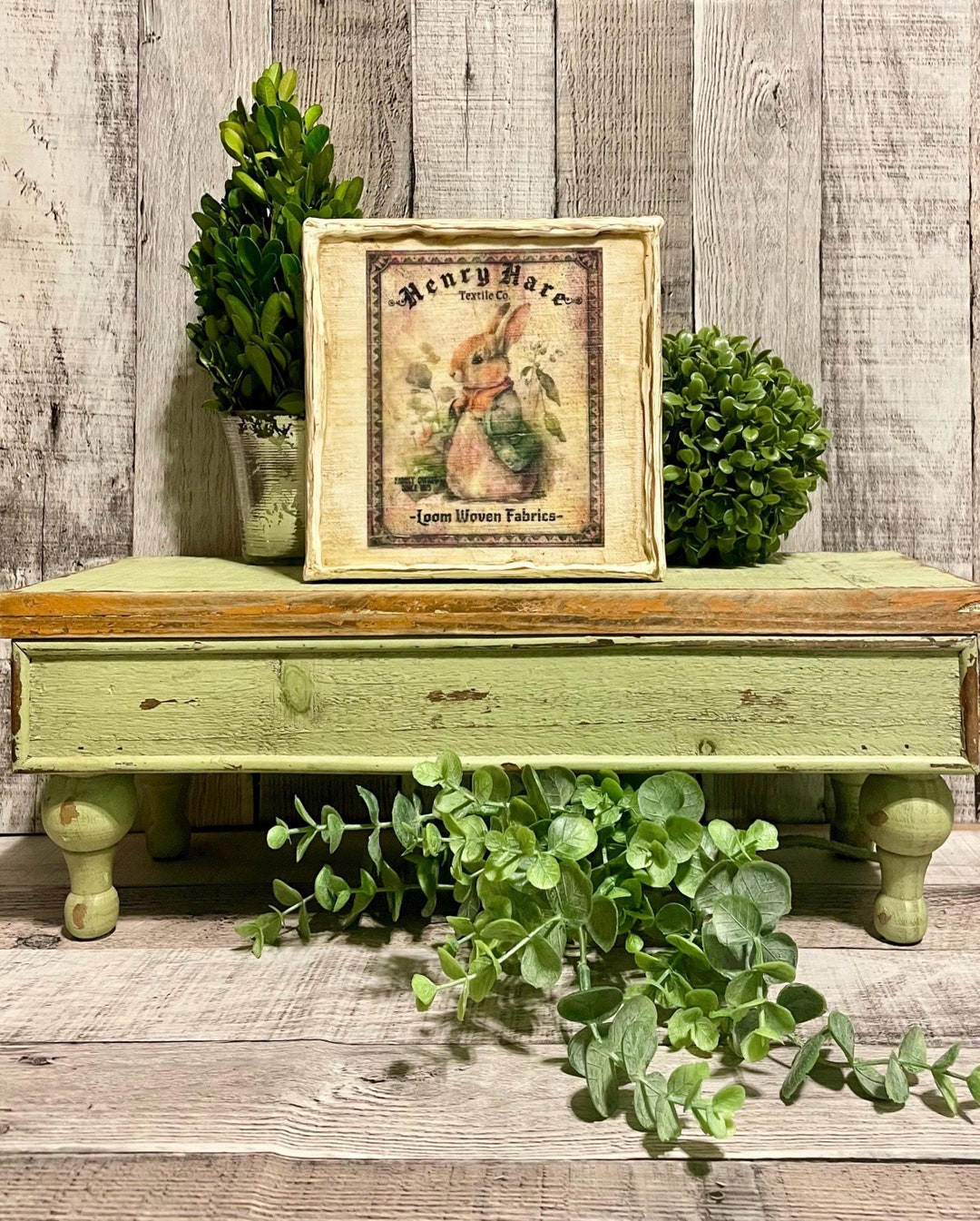 Spring Decorating Vintage Rabbit Decor, English Country Garden Bunny ...