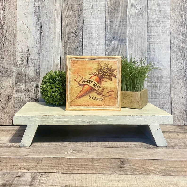 Spring Decorating Bunny Bait Carrot Primitive Holiday Table Tray ...
