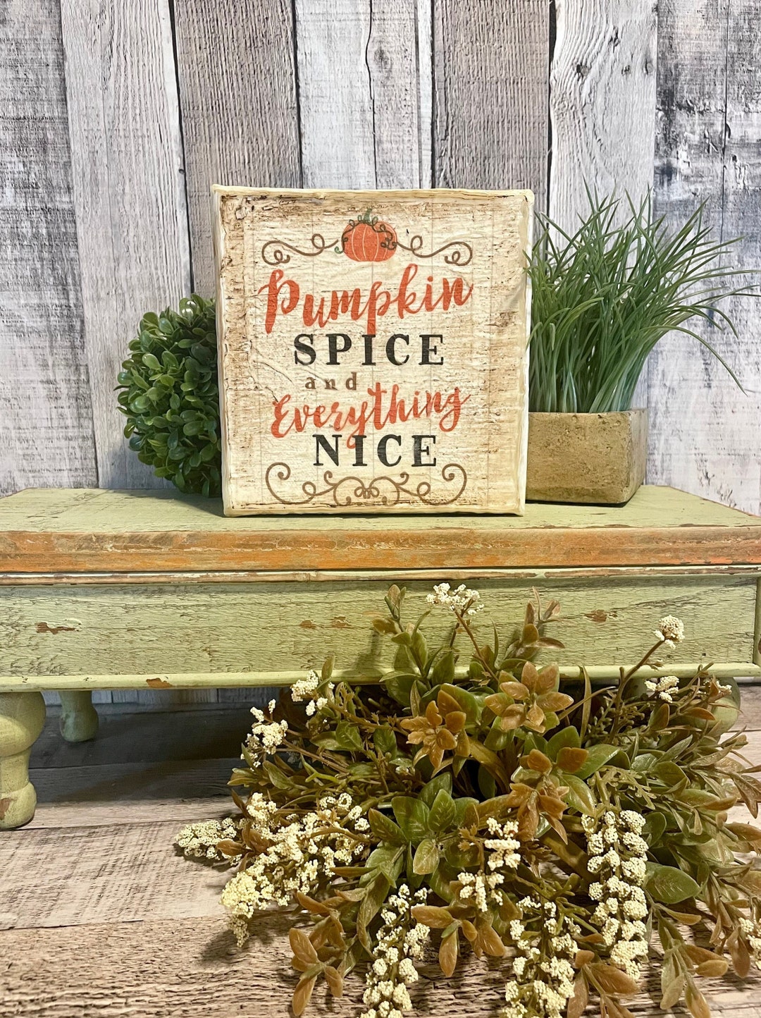 Fall Decorating, Fall Home Decore, Fall Tier Tray Country Pumpkin Spice ...