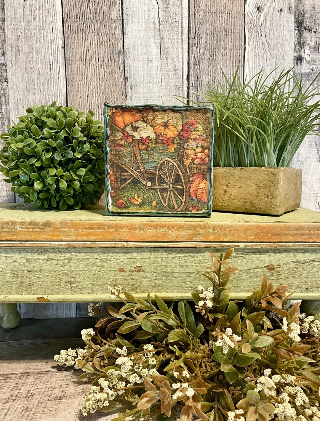 Fall Decorating, Fall Home Decore, Fall Tier Tray Country Pumpkin ...