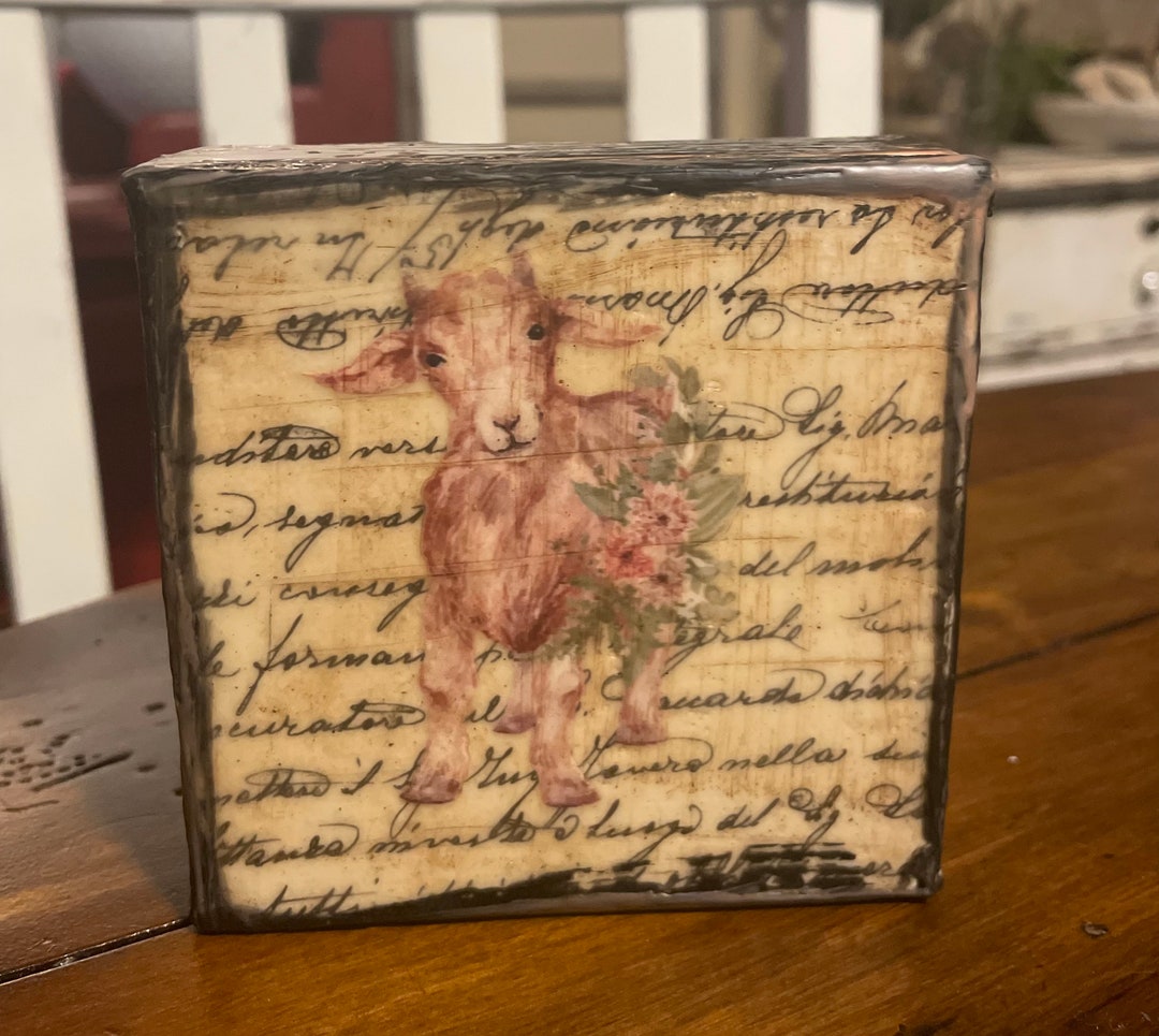 French Country Goat Tier Tray Decor, Spring Decor, Summer Decor ...