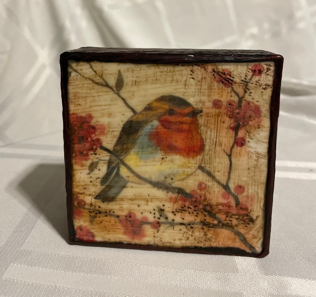 Tiered Tray Decor Cherry Blossom Chickadee, Bird Decor, Spring Decor ...