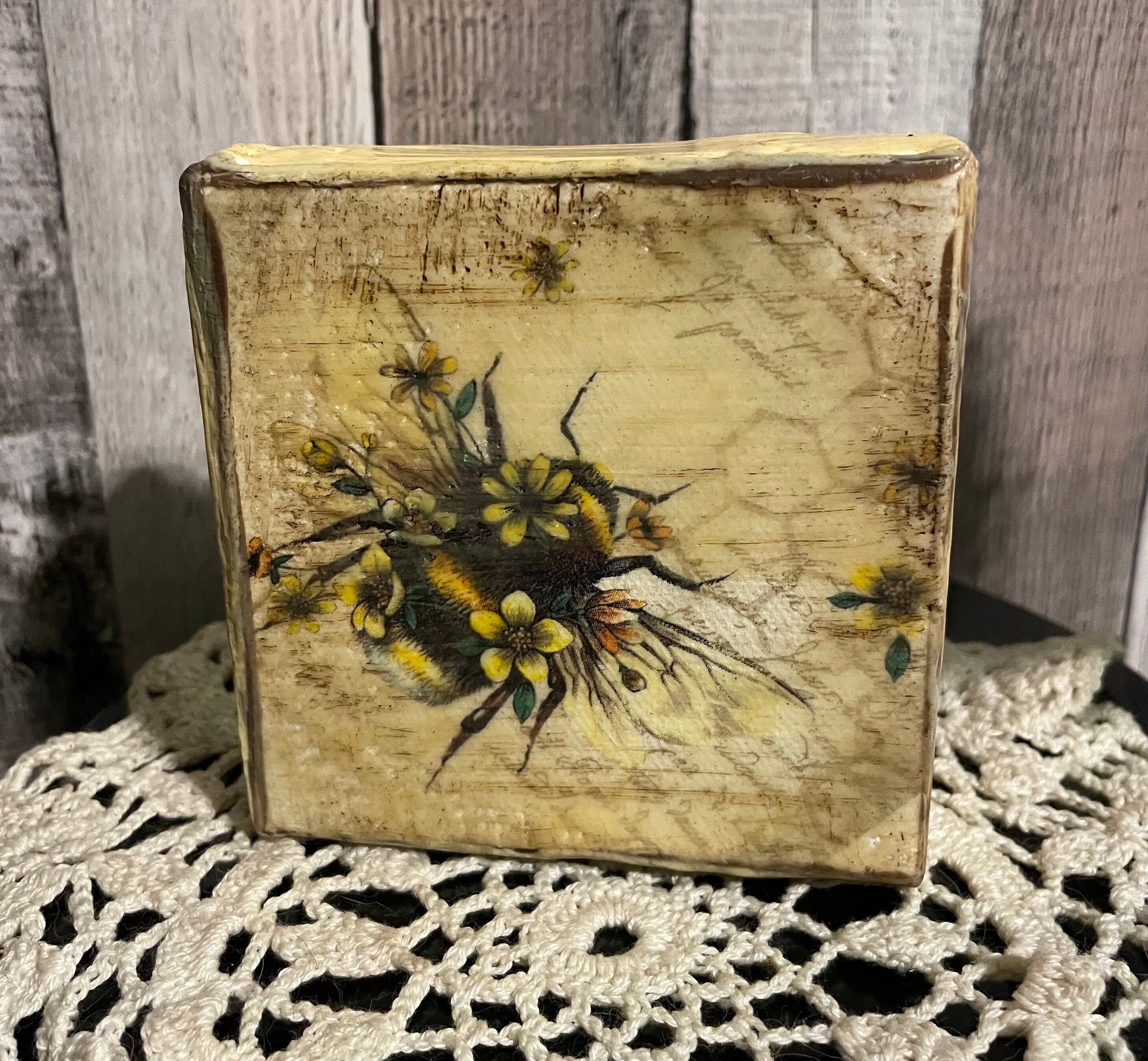 Rustic Bumble Bee, Spring Tiered Tray Decorations, Bee Decore, Bees ...