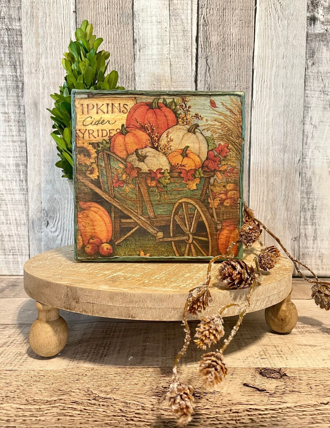 Fall Decorating, Fall Home Decore, Fall Tier Tray Country Pumpkin ...