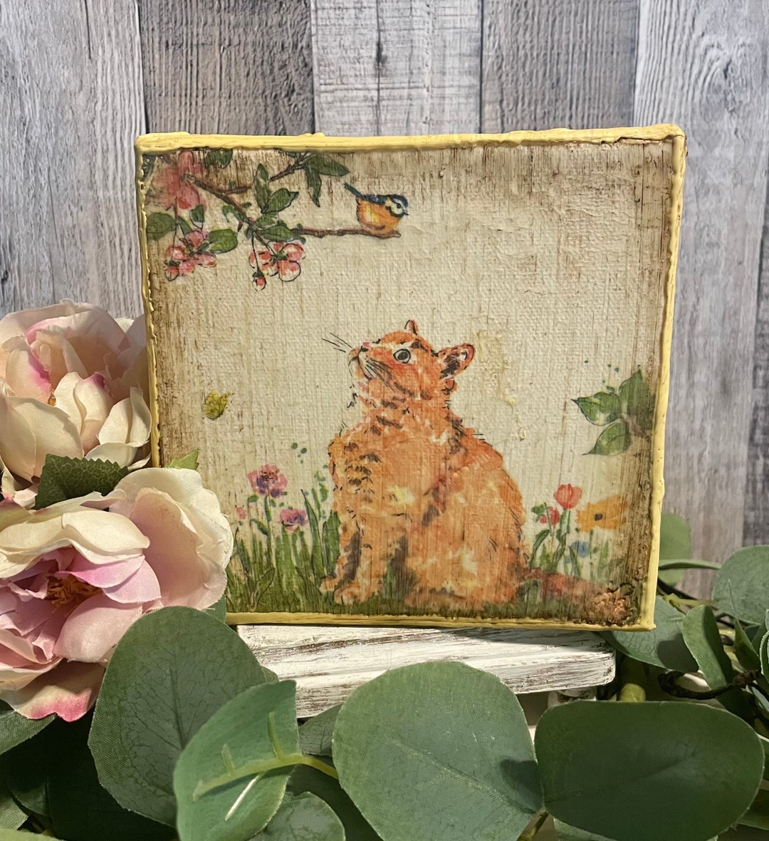 Cottage Kitty Cat Themed Tray Styling, Gift for Cat Lovers, Unique ...