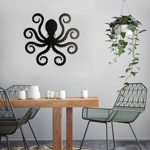 Wall Sign Large Decorative Hangings Wall Octopus Sculpture Metal Wall ...