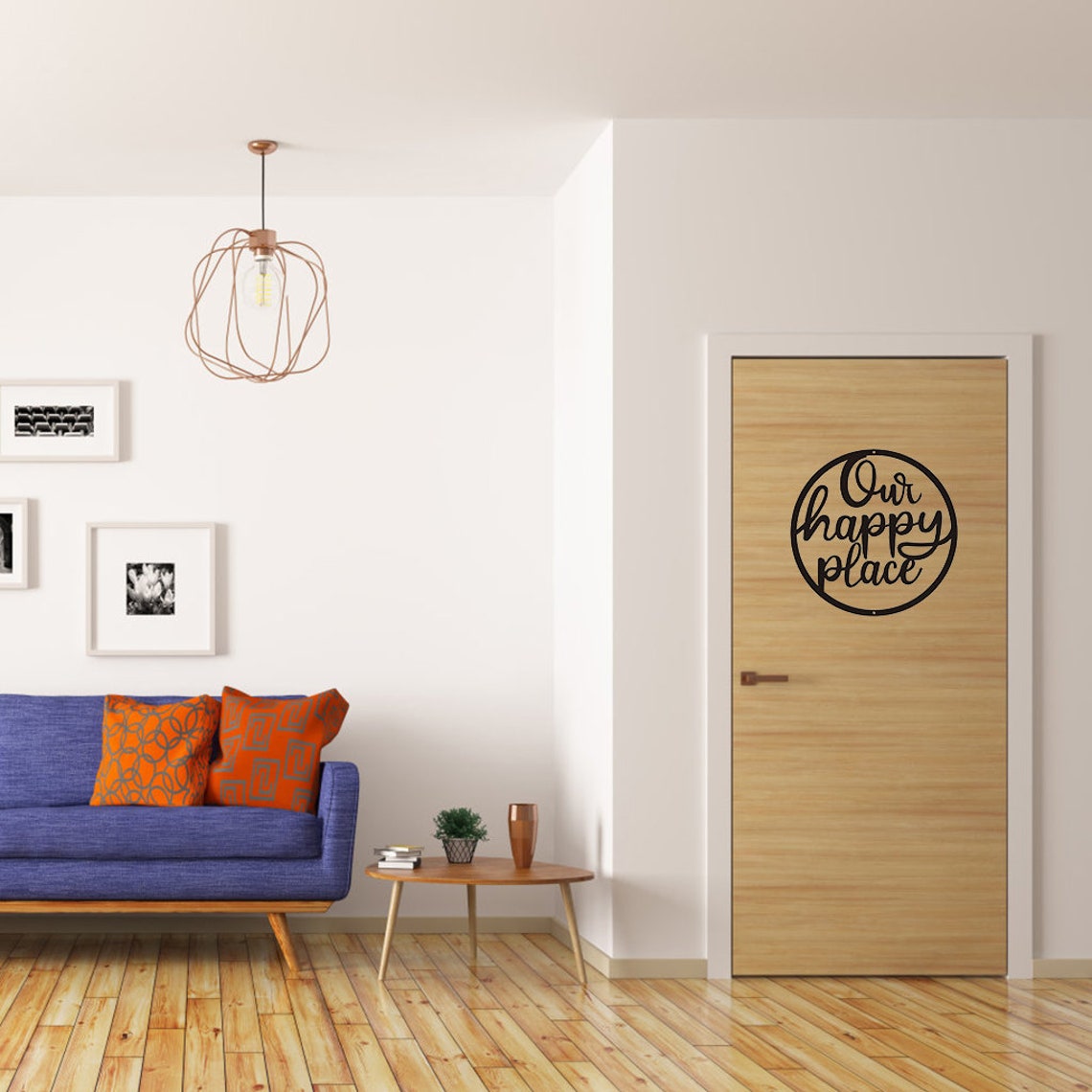 Our Happy Place Sign Metal Art Wall Decor Hanging Letter Home Sculpture ...