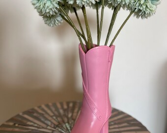 Pink Cowgirl Boot Vase - Etsy