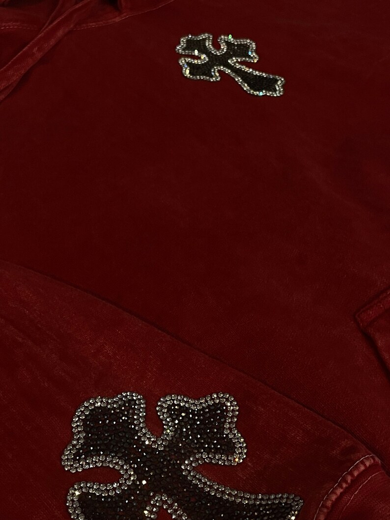 Cross Rhinestone Hoodie - Etsy