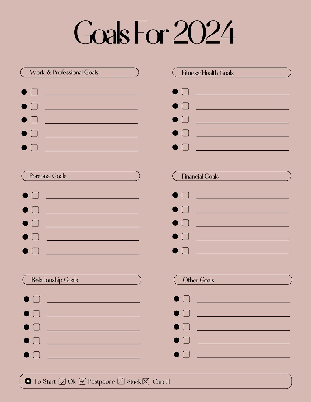 2024 Goal Setting Digital Download - Printable and Fillable Pdfs - Etsy